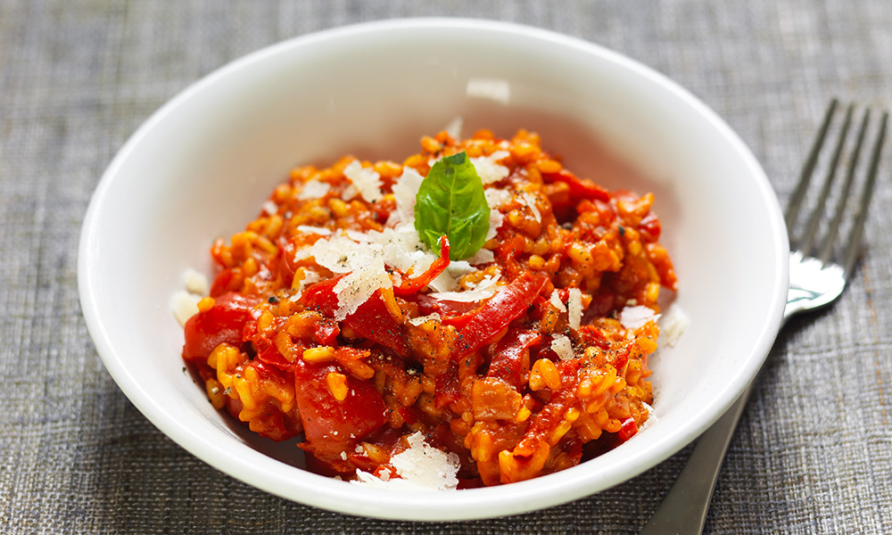 Tomato and red pepper risotto | Diabetes UK